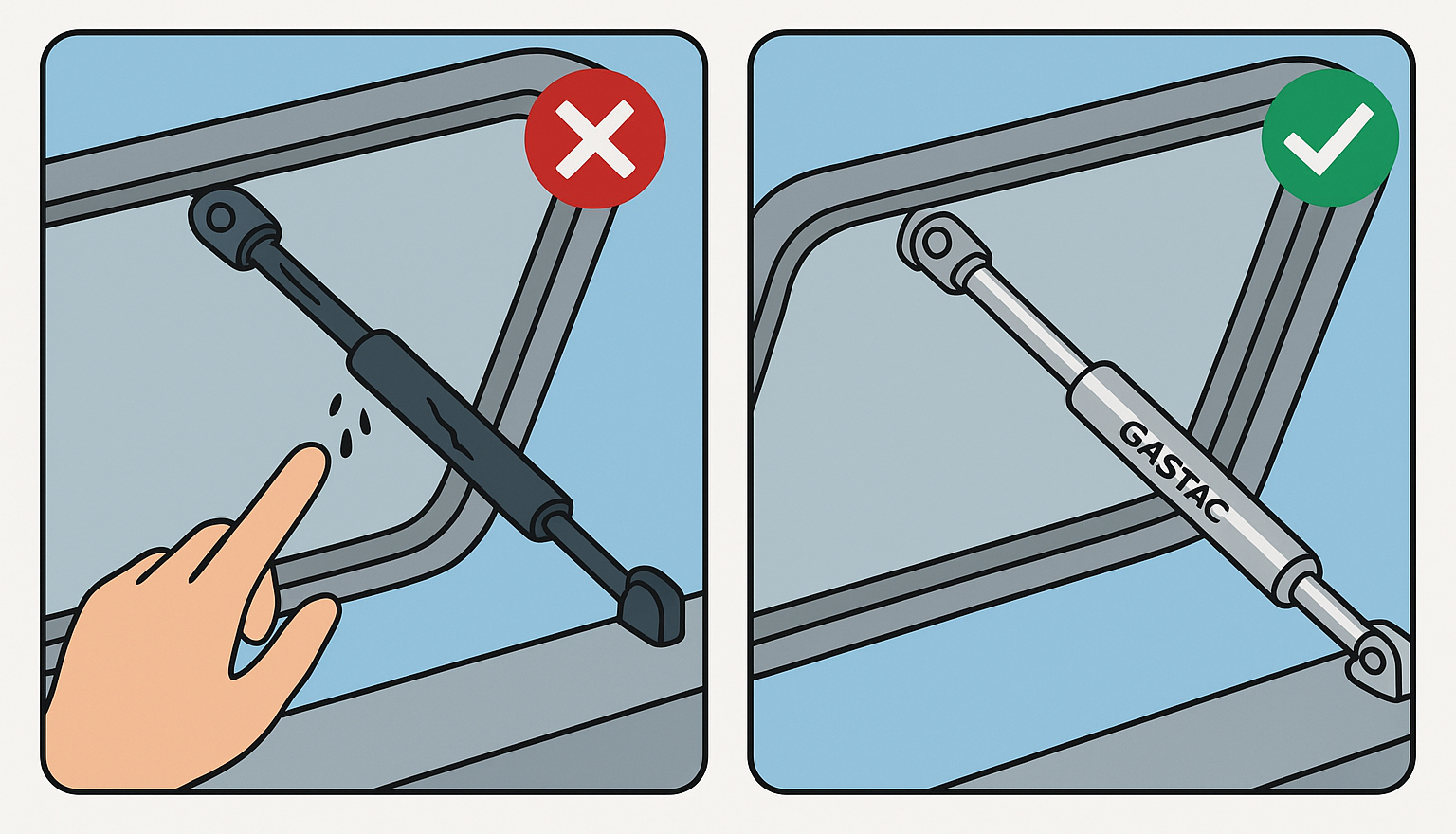 Gas Struts For Boat Hatches - Gastac Gas Spring